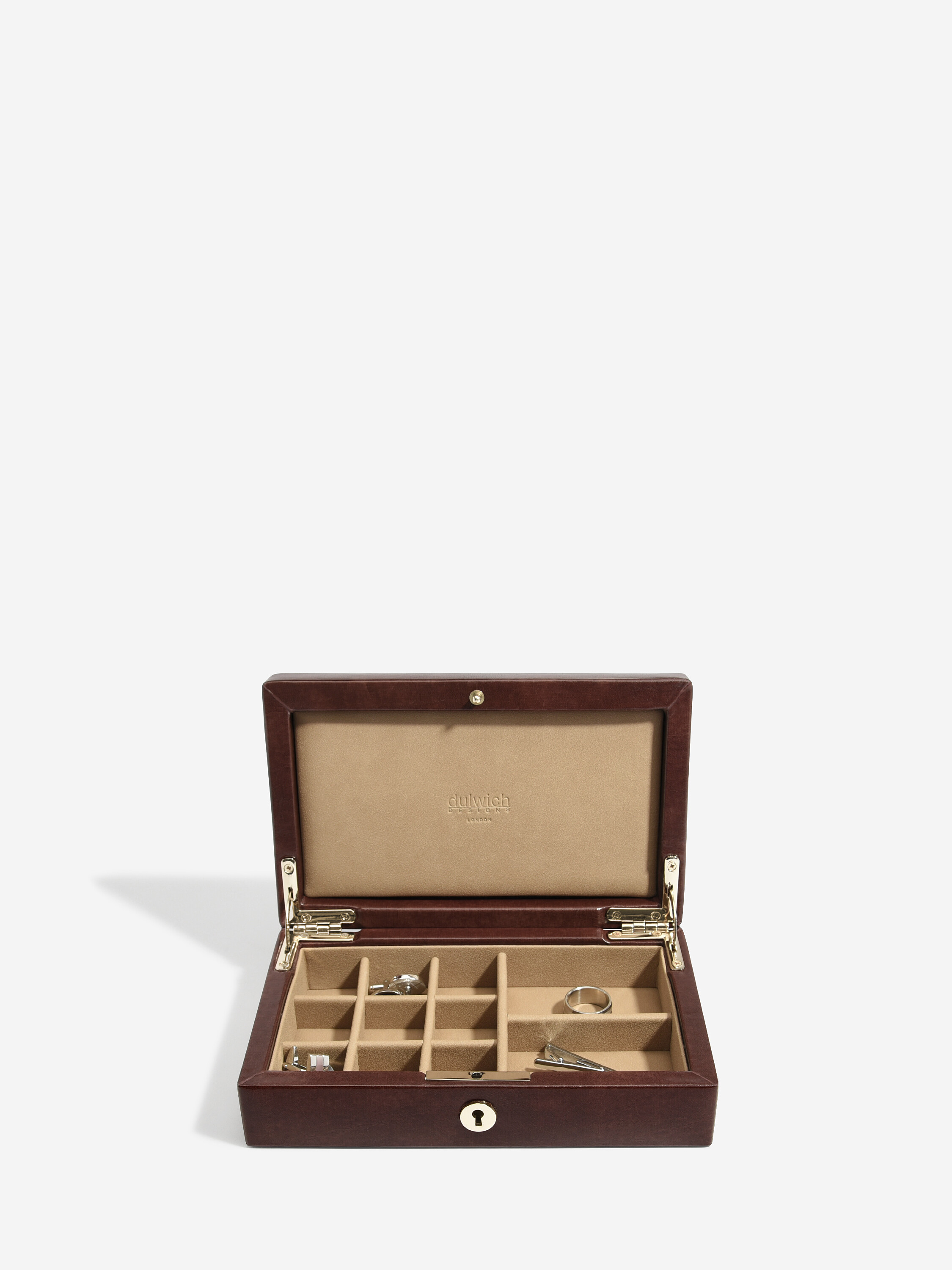 Windsor Chestnut Brown Cufflink Box Stackers