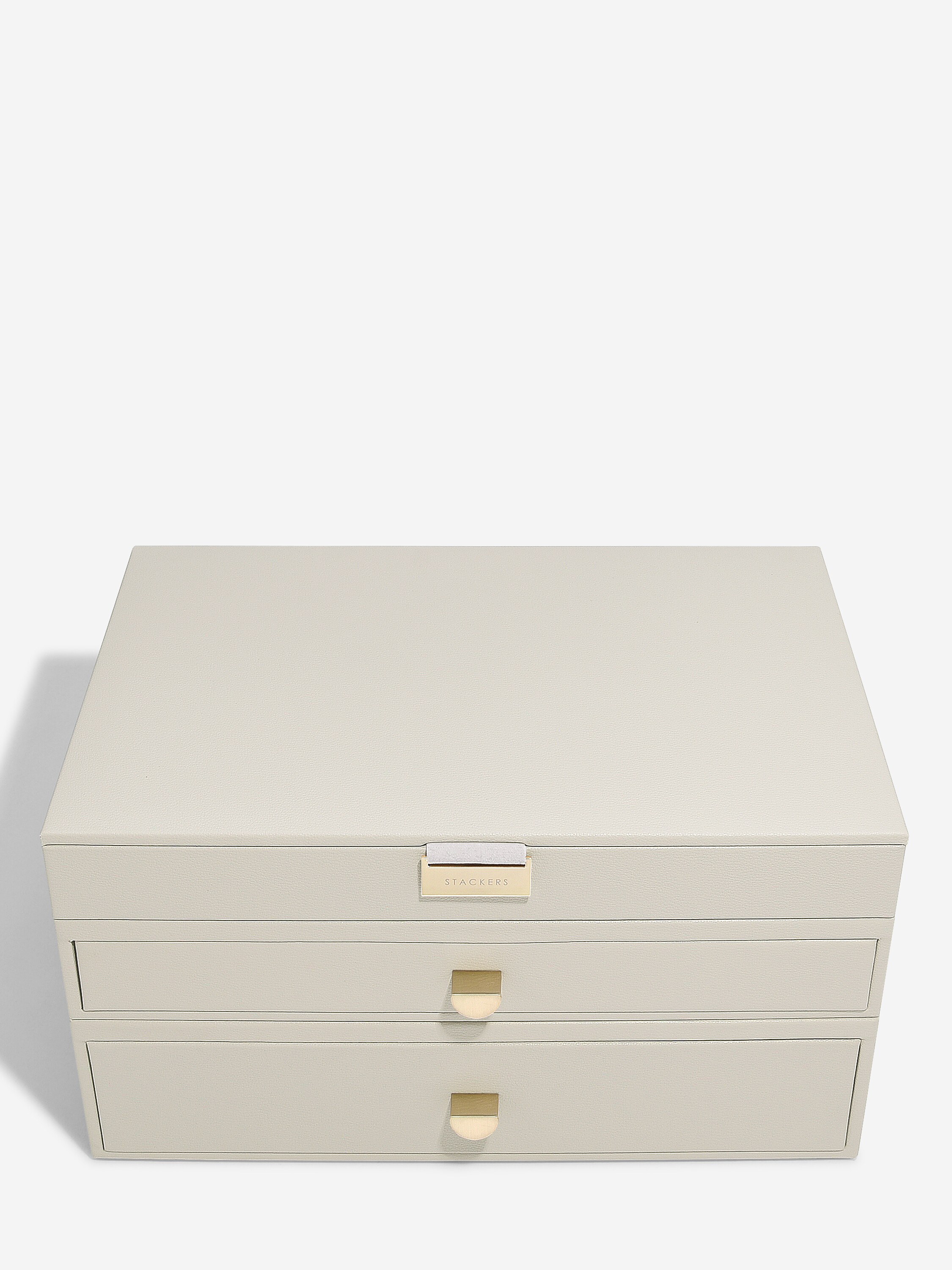 Oatmeal Supersize Jewellery Box 2-Drawer Set Stackers