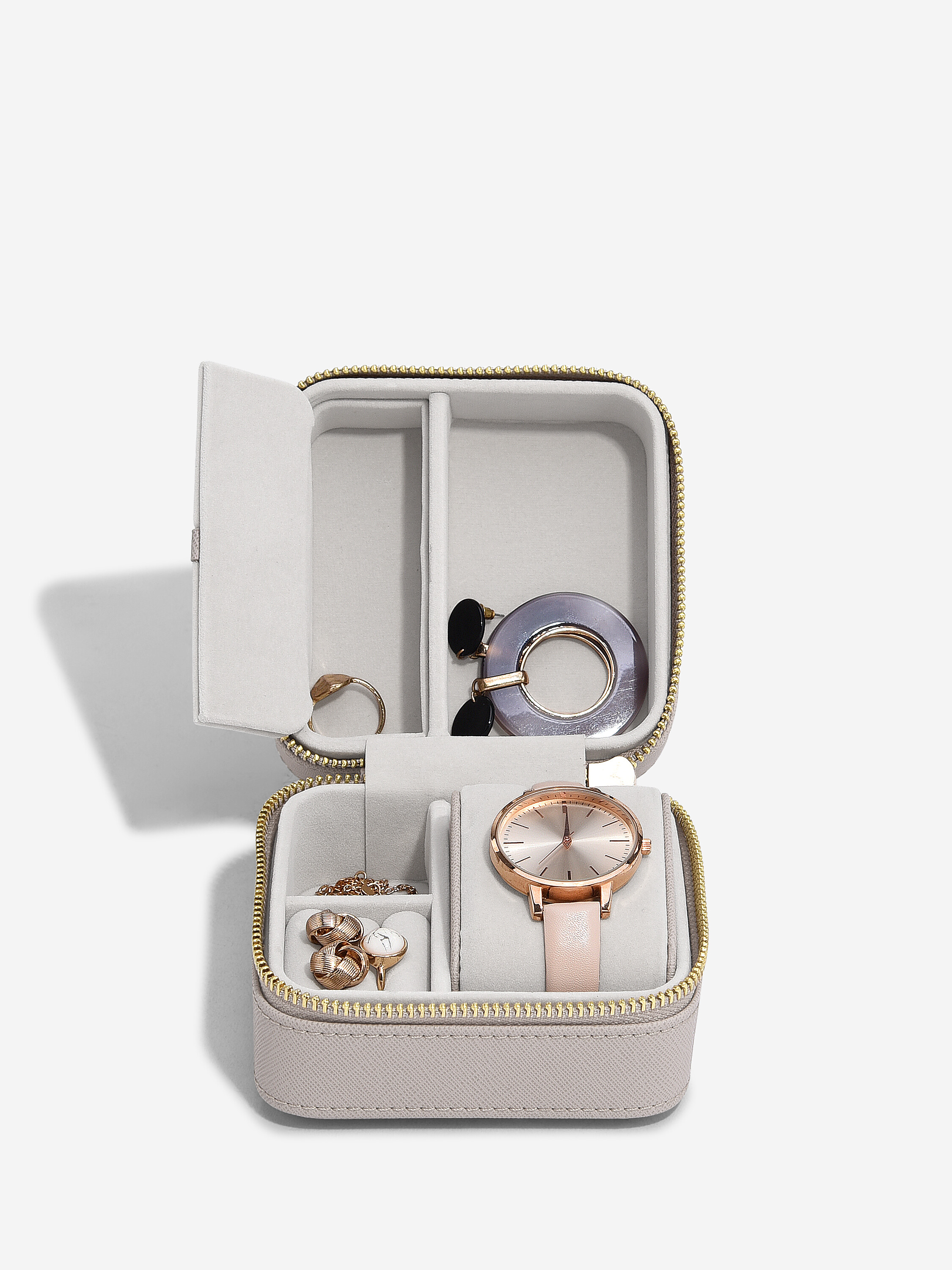 Taupe Watch & Jewellery Box New In Stackers